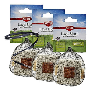 moofin Bundle of Pet Training Stainless Steel clicker WHI, and Lava Block Chew Toy,2.5 Inches x 2.5 Inches x 5 Inches, Pack of 3, Brown