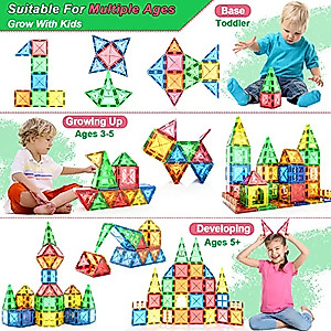 IGIVI Magnetic Tiles Kids Sensory Toys for 3 4 5 6 7 8+ Year Old Boys & Girls, Magnetic Blocks Building Toys for Toddlers, STEM Montessori Learning Educational Toys, Birthday Gifts for 3+ Year Old