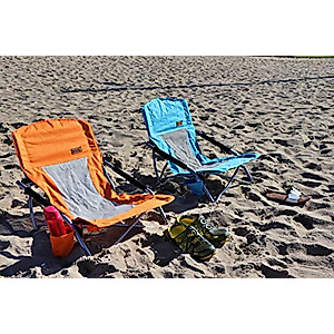Nice C Beach Chair with Umbrella and Cooler + Low Beach Chair 2 Pack Orange