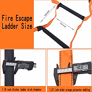 Fire Escape Ladder 26ft Emergency Fire Ladder Training Soft Ladder Jump Grid Ladder 2-3 Story Residential Reusable Window Balcony Treehouse Safety Rope Ladder