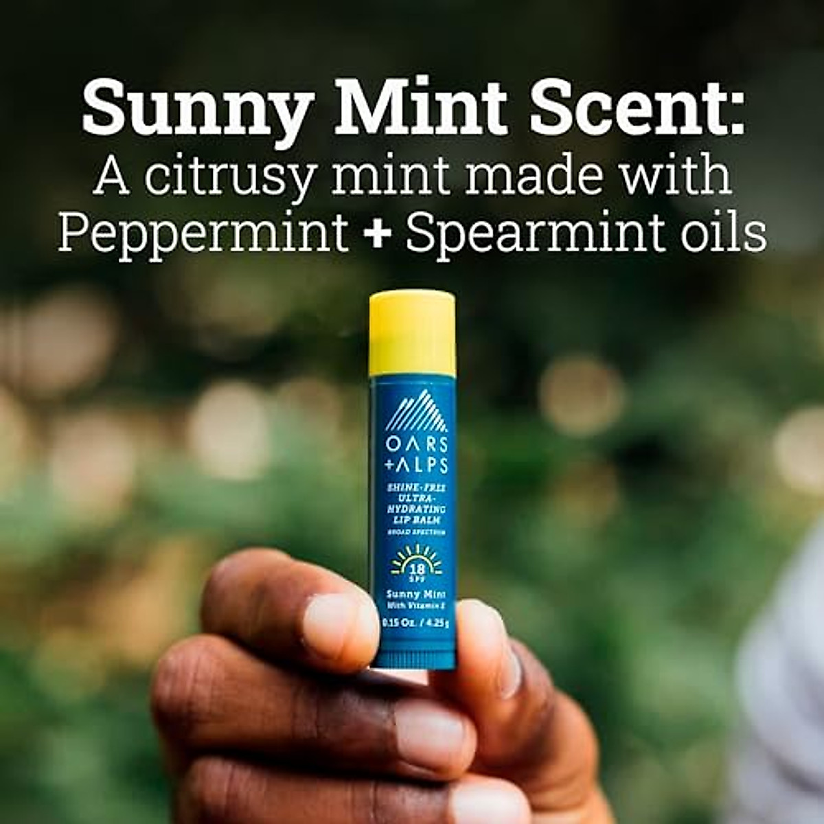 Oars + Alps Shine Free Lip Balm and SPF 18 Sunscreen, Lip Care with Sunny Mint Scent, Water and Sweat Resistant, 0.15 Oz Each, 3 Pack