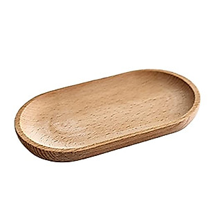 GEEKLLS Breakfast Tray Wood Serving Tray Dish Natural Wooden Platter for Snack Bread Display