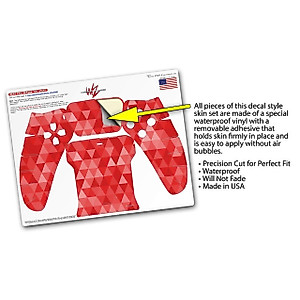 WraptorSkinz Skin Wrap compatible with Sony PS5 DualSense Controller Triangle Mosaic Red (CONTROLLER NOT INCLUDED)