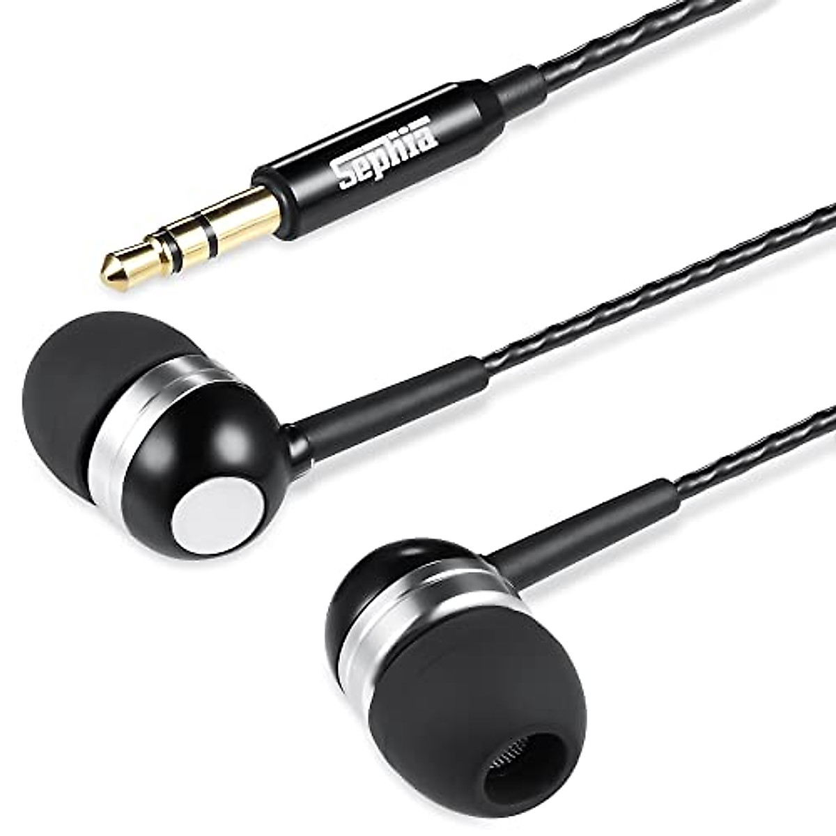 Betron in-Ear Headphones with Microphone - Balanced Audio Lightweight Tangle-Free Cord, Wired 3.5mm Jack