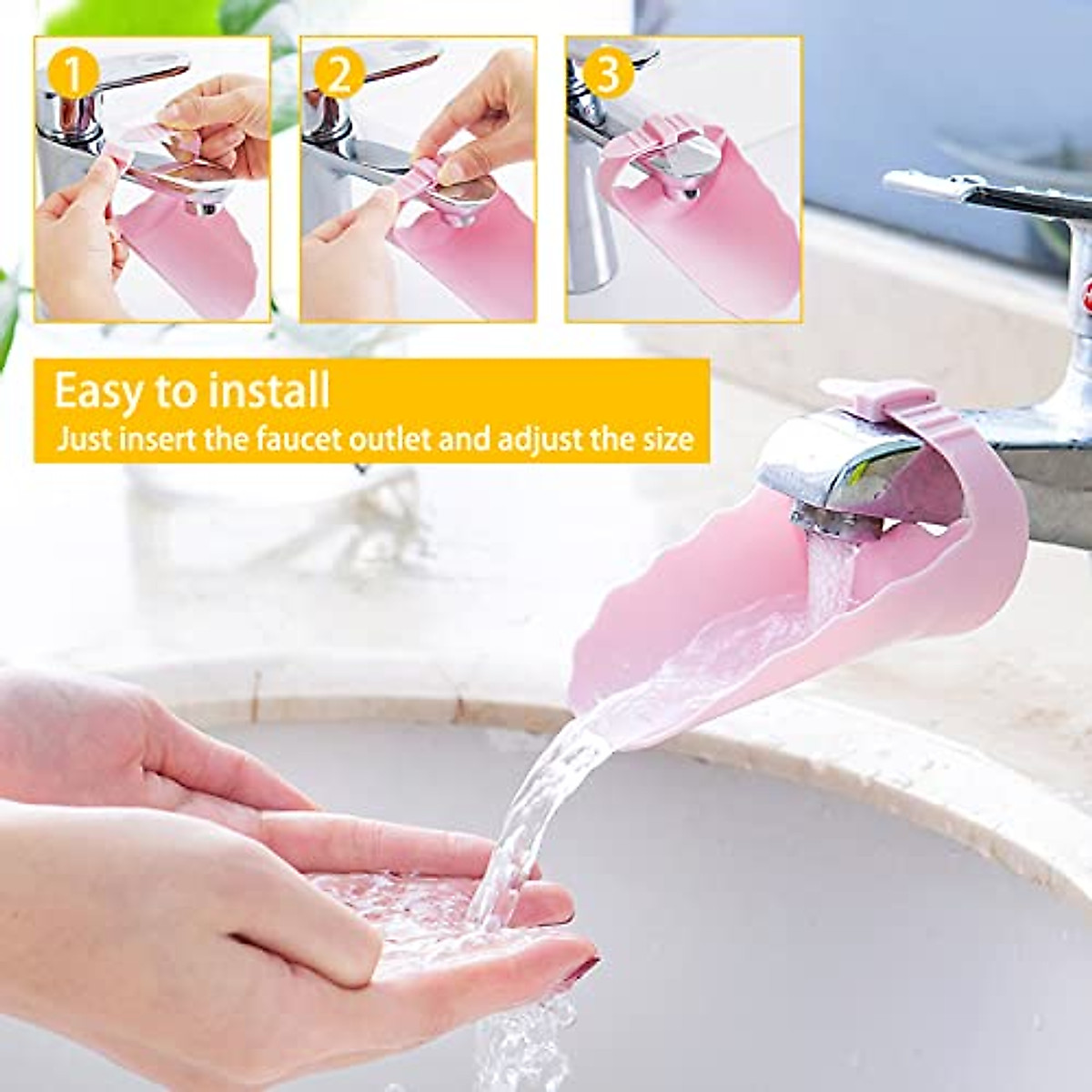 Faucet Extender for Kid, 3 Pack Sink Faucet Extender for Toddler Hand, Wash Helper Bathroom Sink for Babies and Children Fun Hand-Washing Solution