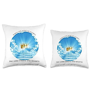 Pinchy Clarke - Apparel - Clothing Who's The King of Glory Throw Pillow, 16x16, Multicolor
