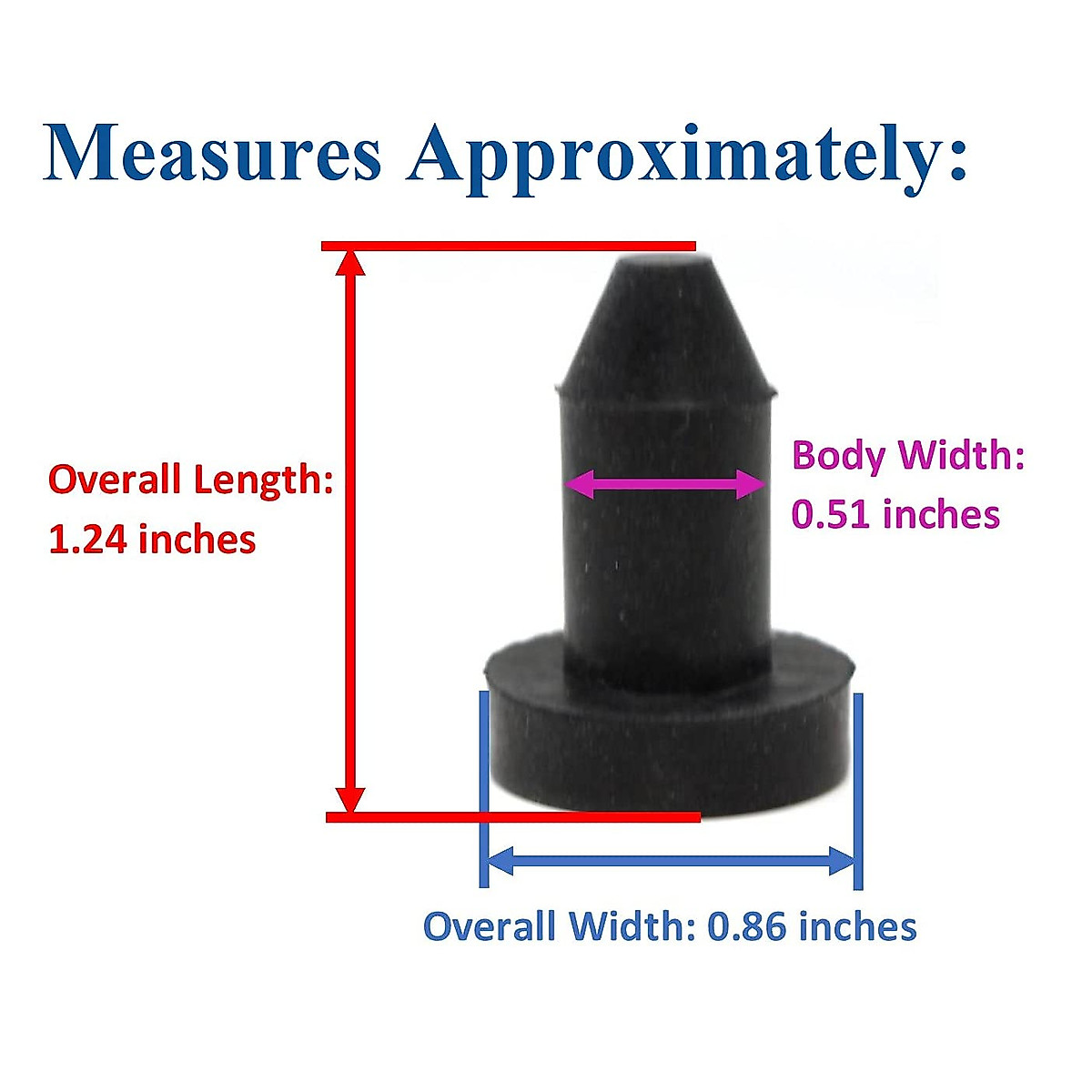 JSP Manufacturing Push in Kayak Drain Plug 1/2" for Sun Dolphin 4985616 Aruba, Bali, Excursion (1)