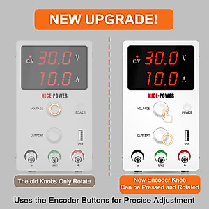 NICE-POWER DC Power Supply Adjustable Variable 3Digital LED Display Adjustable Regulated Switching Power Supply Digital (30V 10A)