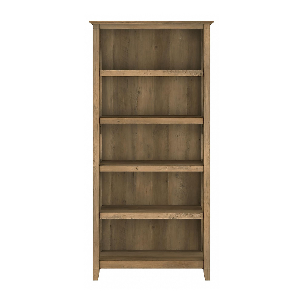 Bush Furniture Key West Tall 5 Shelf Bookcase in Reclaimed Pine | Large Book Shelf, Large Bookshelf for Living Room or Office