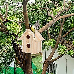 DOITOOL 2pcs Wooden Bird Nest Box Bird House Parrot Breeding Box Cage Wood Bird Nest for Budgie Parakeet Cockatiel Conure Canary Finch Dove Lovebird