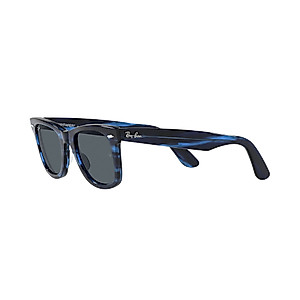 Ray-Ban RB2140 Original Wayfarer Square Sunglasses, Striped Blue/Blue, 50 mm