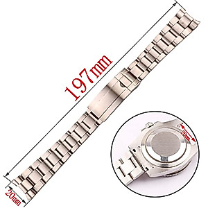 FACLE 20mm Stainless Steel Watch Strap Suitable for Rolex GMT Watch wrist strap accessories watchbands