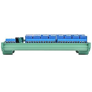 Neufday Relay Module,RS485 Relay PLC Electrical Expansion Module 12V 6-Channel for Mod-Bus RTU Protocol Remote Control(R4D3B16-R with DIN Rail Box)