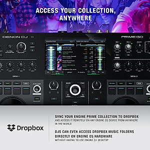 Denon DJ PRIME GO – Portable DJ Controller and Mixer with 2 Decks, WIFI Streaming, 7-Inch HD Touchscreen, DJ Set with Lights Control and Rechargeable Battery