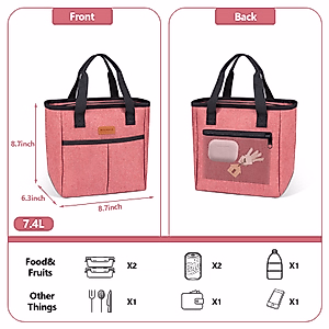 FITHOME Small Insulated Lunch Bags for Women, Leakproof Lunch Box for Women and Men, Reusable Thermal Lunch Tote Cooler, Adults Fashion Lunch Bags for Work/Picnic/Travel
