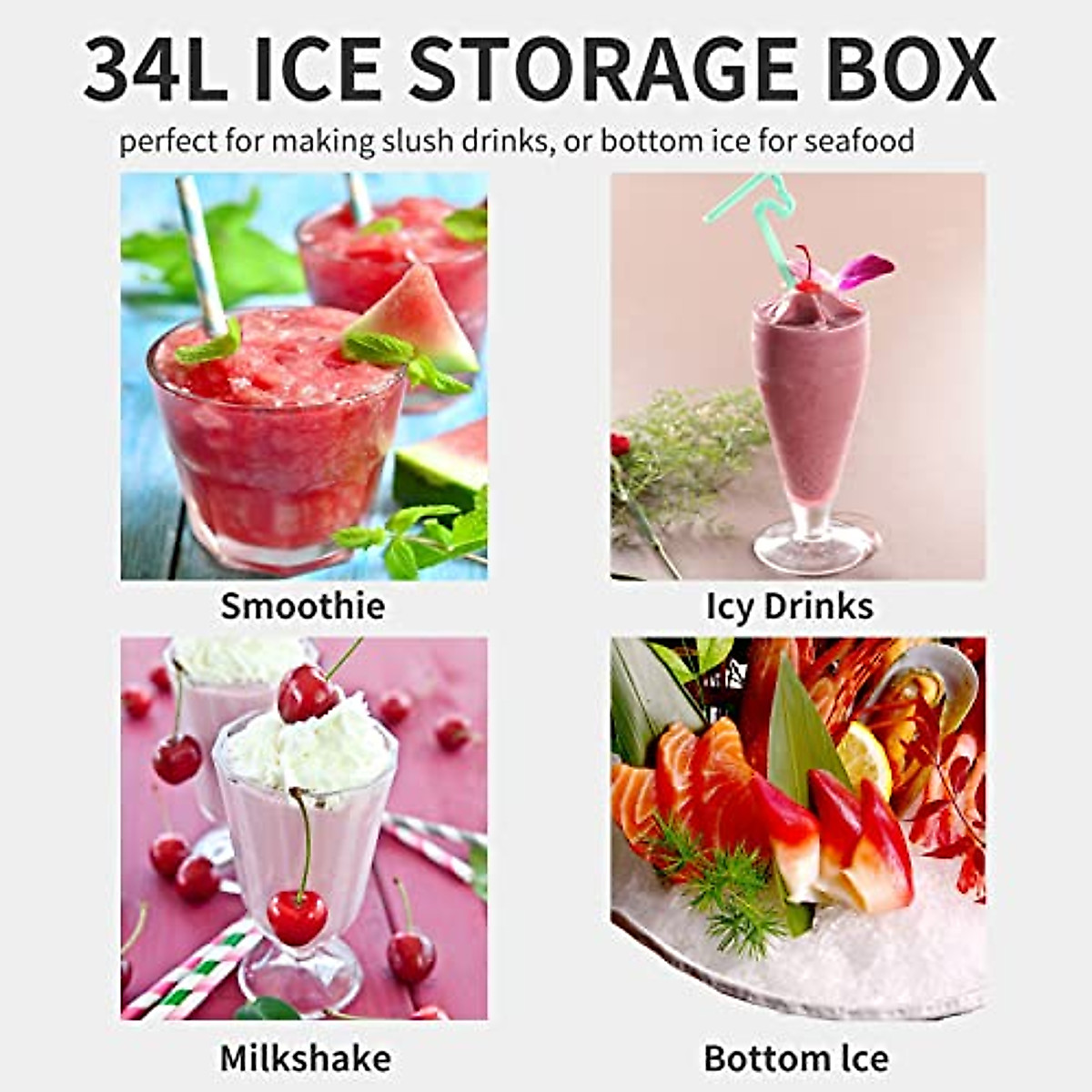 SHZOND Commercial Ice Crusher Machine 300W, ETL Approved Shaved Ice Maker 110V, Dual Blades Stainless Steel Snow Cone Machine Efficient Ice Crushing 440 LBS per Hour for Home and Commercial Use