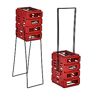 Tourna Ballport Tennis Ball Hopper Holds 80 Balls Durable and Lightweight – Red