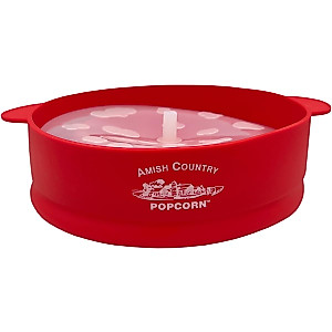 Amish Country Popcorn - Baby White (6 Pound Bag) and Red Silicone Popcorn Popper Bundle | Small & Tender Popcorn | Popper is BPA and PVC Free with Handles, Dishwasher Safe