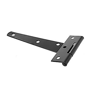 Heavy Duty Hinge,Long Strap T Hinge, 10/12 Inch Heavy Duty Hinges 1pc Black T-Shaped Triangle Hinge Shed Wood Fence Door Hinge Hardware Hinges (Size : 10 Inch) (Size : 10 Inch)
