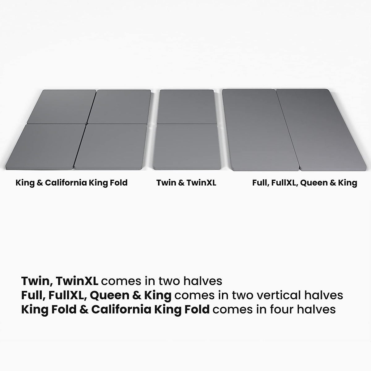 Treaton, 1.5-Inch Split Bunkie Board for Mattress/Bed Fully Assembled, Improved Comfort and Support, Queen(Fold), Grey