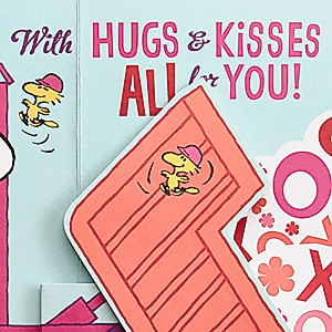 Hallmark Pop Up Peanuts Mothers Day Card or Birthday Card for Mom (Snoopy, Hugs and Kisses for You) (0599MBC7615)