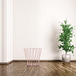 Zerodeko Home Office Decor Trash Garbage Can Wastebasket Rustic Metal Wire Hollow Litter Rubbish Container Bin for Bathroom Bedroom Kitchen Home Office Entryway Decor