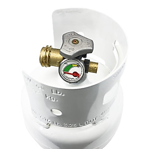 Flame King YSN03 3lb Steel Propane Tank Cylinder with Gauge and OPD Valves for Grills and BBQs, Camping, Fishing, & Outdoor Activities, White