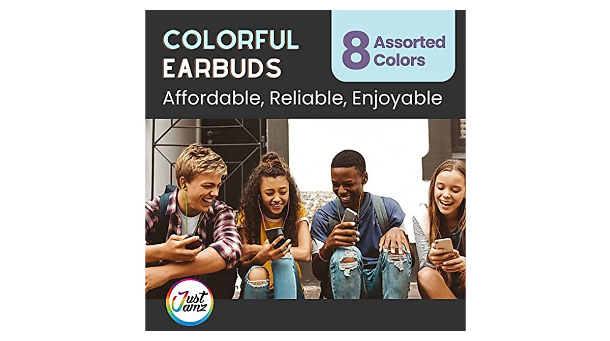 100 Pack Colorful Bulk Earbuds | School Headphones for Kids