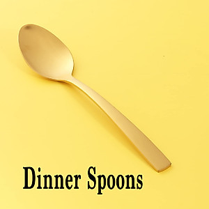 Matte Gold Silverware Set for 6 Thickened Food-grade 30-Piece Flatware Set Stainless Steel Modern Design Cutlery Set for Home Restaurant Party, Dishwasher Safe