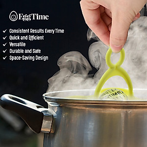 Egg Cooker: Egg Holder for Boiled Eggs - Quick, Efficient & Fail-Proof Color-Changing Egg Timer - Boil Up to 4 Eggs to Perfection Without Cracks or Guesswork! - In Water Timer for Boiled Egg
