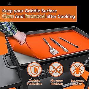 Silicone Griddle Mat for Blackstone - 28" Heavy Duty Food Grade Silicone Mat, Polished Bottom Surface Grill Cover for Blackstone Protector Outdoor, Protective Cover for Outdoor Barbecue Tools