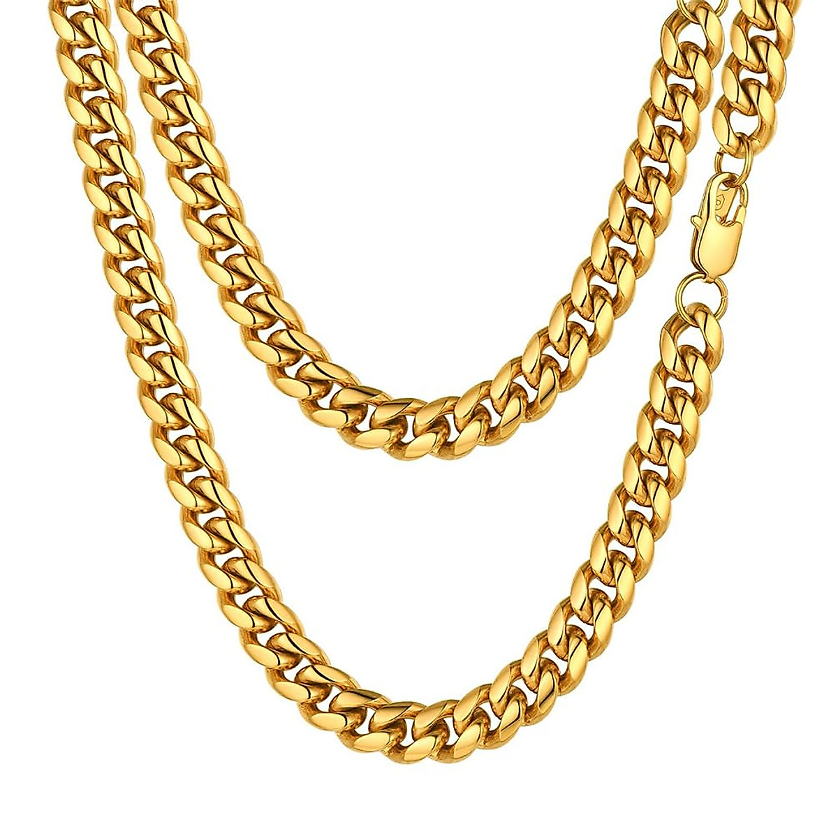 PROSTEEL Thick Chain Necklace Hip Hop Rapper 22 Inch 10mm Stainless Steel Big Cuban Link Neck Chain Mens Gold Chains for Men