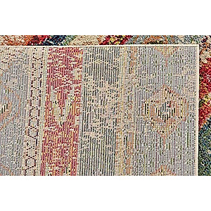Unique Loom Sedona Collection Distressed, Southwester, Over-Dyed, Vintage Area Rug, 9' 0" x 12' 0", Blue/Beige