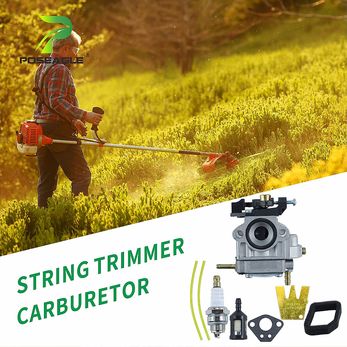 POSEAGLE 3074502 Carburetor for Toro 51930, 51932, 51934, 51930B, 51932B, 51934B String Trimmers and RedMax BC 250, BT 250, HE 250 F Brush Trimmers