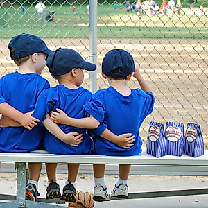 Outus 30PCS 7.1 x 3.5 x 2.4 Inch Baseball Party Bags Baseball Goodie Candy Treat Bags Kraft Paper Bags for Baseball Themed Party Kids Adults Birthday Party Supplies Decorations