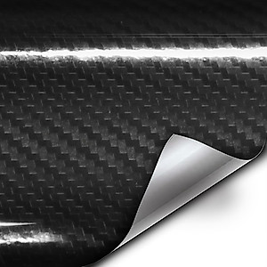 VViViD High Gloss Epoxy Black Carbon Fiber Vinyl Detailing Wrap Tape DIY Roll (4" x 20ft)