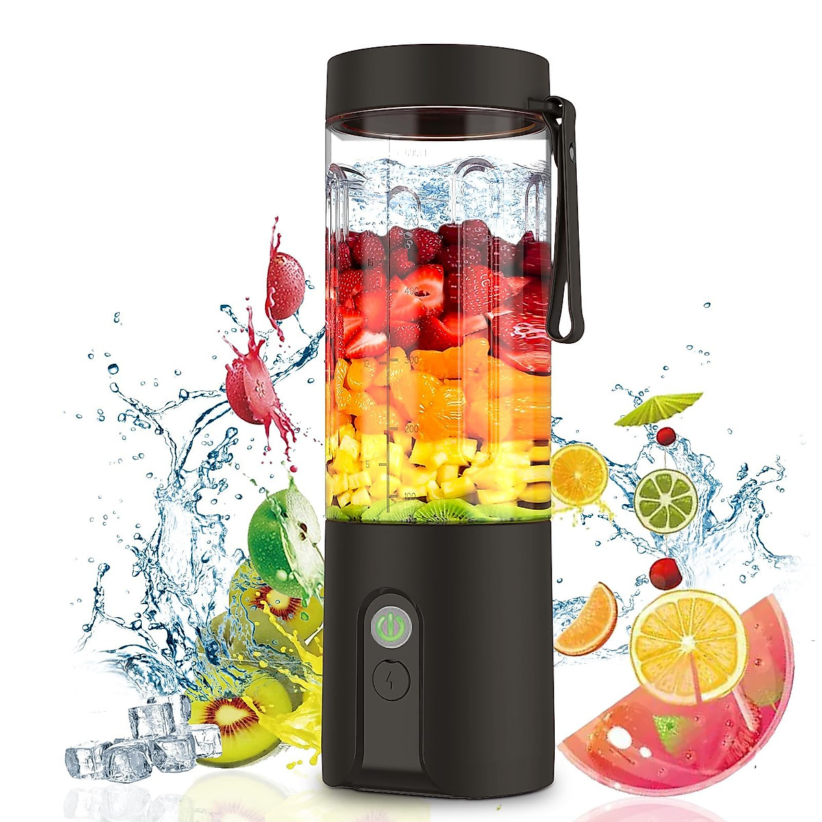 Portable Blender,Personal Size Blender for Shakes and Smoothies, smoothie maker USB-C Rechargeable & Self Cleaning - Quiet Mini Travel Blender with Stainless Steel Blade