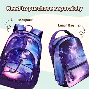 Choco Mocha Purple Backpack for Teen Girls, Travel School Backpack for Girls Middle School Large Bookbag 18 Inch, Galaxy