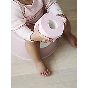 BÉABA - Baby's Training Potty - Ergonomic Baby Potty - Non-Slip - Hygienic - Easy Care - Handgrips on The seat - Made in France - Pink