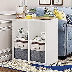 Kntiwiwo Large Storage Cubes 13” x 13” x 13” Foldable Storage Bin Closet Organizers and Storage Basket w/Handles for Organizing Shelf Nursery Home Closet - Set of 3