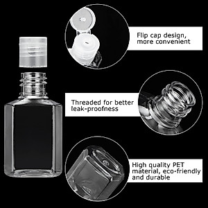 100PCS 1oz Travel Bottles with Caps Mini Small Plastic Travel Shampoo Bottles Empty Bottles, Refillable Cosmetic Containers with Flip Cap Clear Portable Small Bottles for Liquid, Lotions, Toner, Body