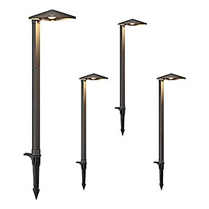 EDISHINE Low Voltage Landscape Lights, 3W 230LM 3000K Waterproof LED Pathway Lights, 50,000 Hrs Outdoor Landscape Lighting Umbrella-Shaped, Walkway, Die-cast Aluminum Housing, ETL Listed, 4 Pack