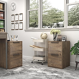 GREATMEET Two Drawer File Cabinet, Vertical Filing Cabinet, Small Wood File Cabinets for Home Office, 2-Drawer Under Desk, Printer Stand, Grey