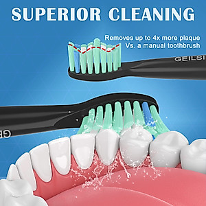 Toothbrush Heads for FairyWill, Replacement Brush Heads for Fairy Will, Electric Toothbrush Replacement Heads for Fairywill FW-507/508/551/515/917/959, FW-D1/D3/D7/D8, 10 Pack, Black