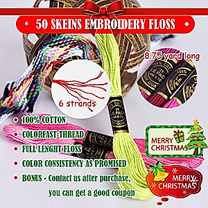 Embroidery Floss Rainbow Color 50 Skeins Per Pack Cross Stitch Threads Friendship Bracelets Floss Crafts Floss