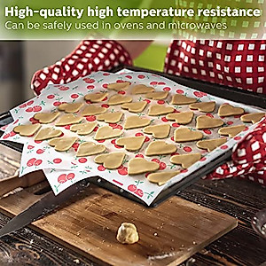 150 Pieces Valentine's Day Wax Paper Sheets Food Wrap Paper Grease Resistant Paper Liners Valentine's Day Theme Waterproof Wrapping Tissue Food Picnic Paper for Home Kitchen (Cherry)