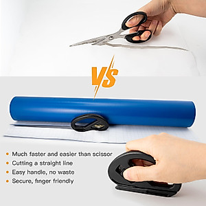 NEWISHTOOL 4 Pack Black Gift Wrap Cutter, Christmas Wrapping Paper Cutter Safety Cutter for Cutting Holiday Present Gift Wrapping Paper Craft Papers, 2 Types Sliding Cutter Tool Paper Slitter Knife