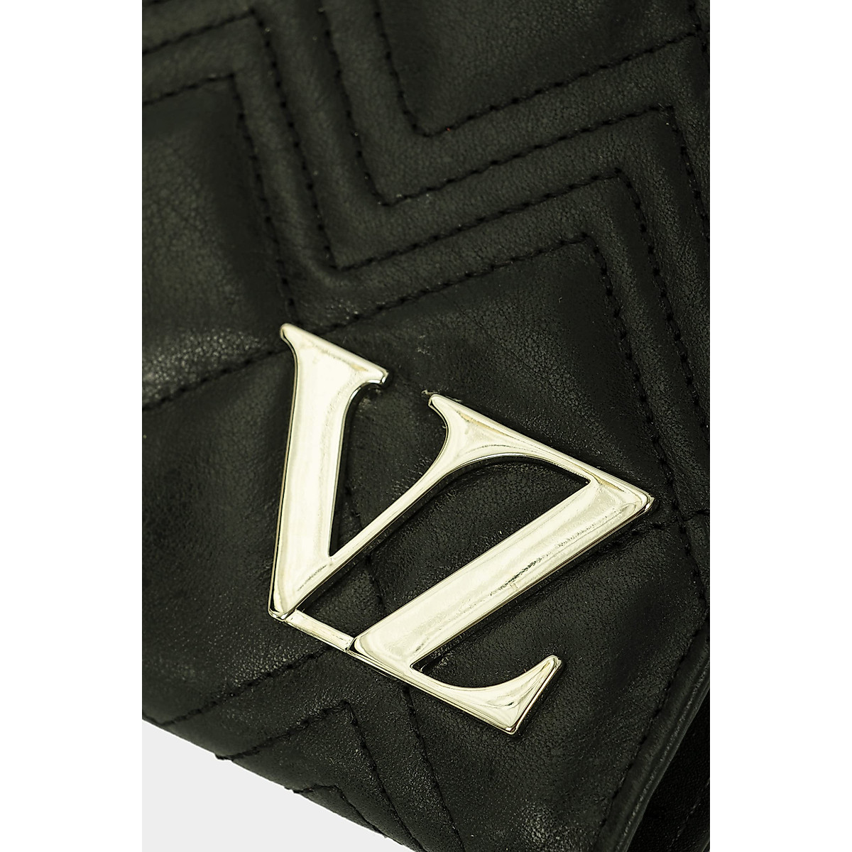 VELEZ Leather RFID Blocking Wallet - Designer Wallets for Women - Long Wristlet Clutch with Chain Black