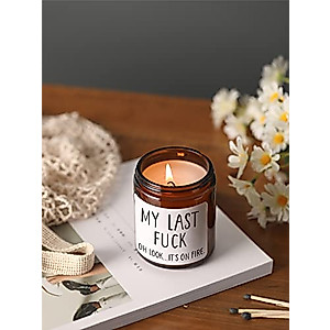 Funny Gifts for Women,My Last F Scented Soy Candle for Her Him, Funny Birthday Gift for Friends BFF, Bestie