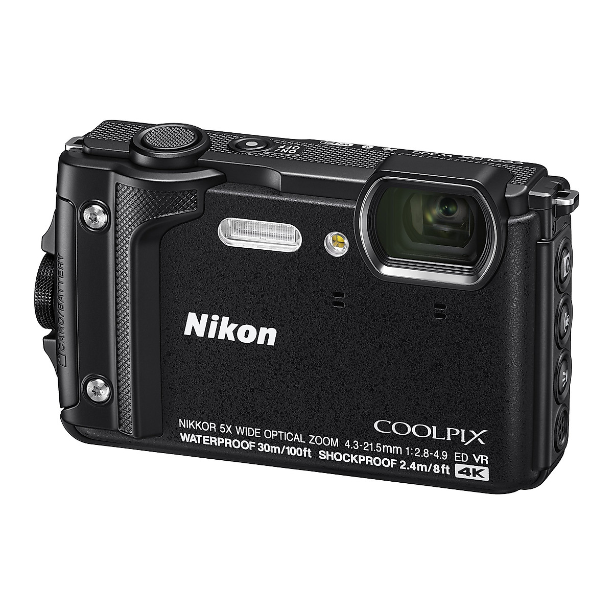 Nikon W300 Waterproof Underwater Digital Camera with TFT LCD, 3in, Black (26523) (Renewed)